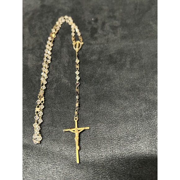 Jewelry | Religious Cross Crucifix Bead Rosary Gold | Poshmark